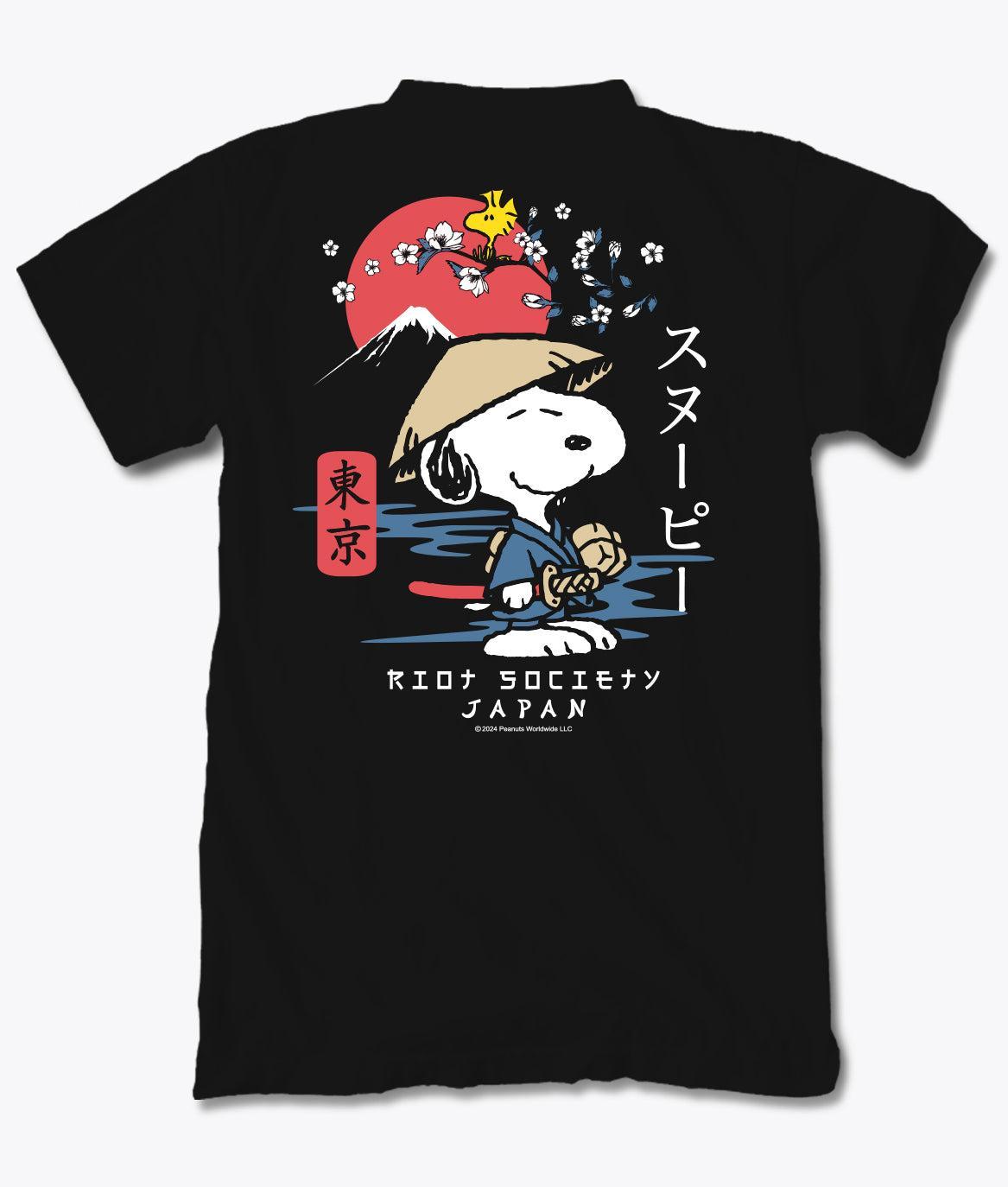 Peanuts Snoopy & Woodstock Samurai Mens T-Shirt - Black – Riot Society ...